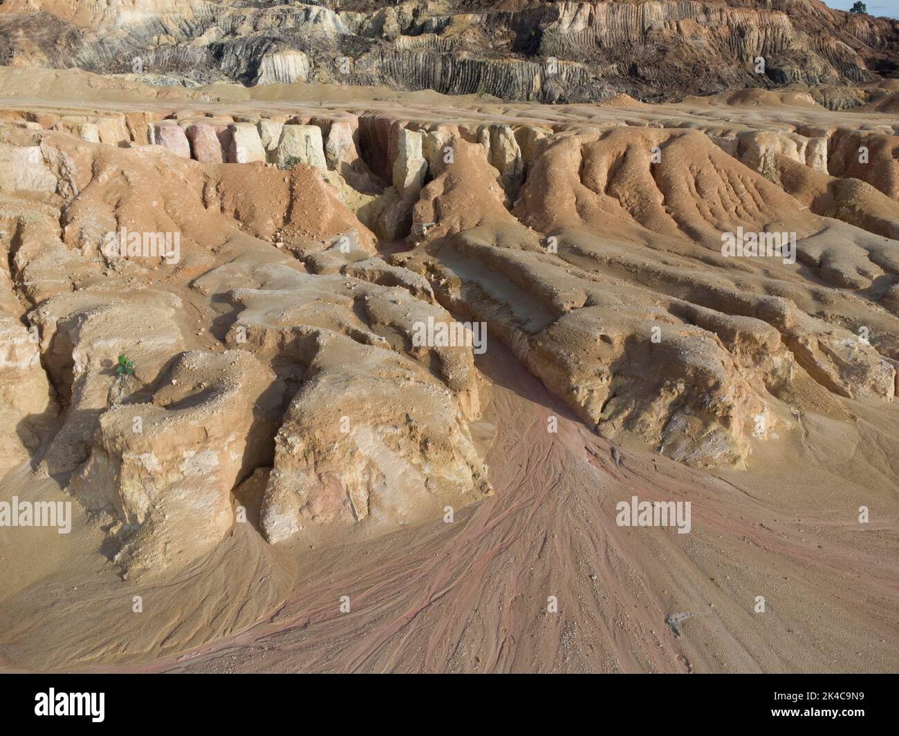 aerial scene of the barren land due to soil mining activity Stock Photo ...