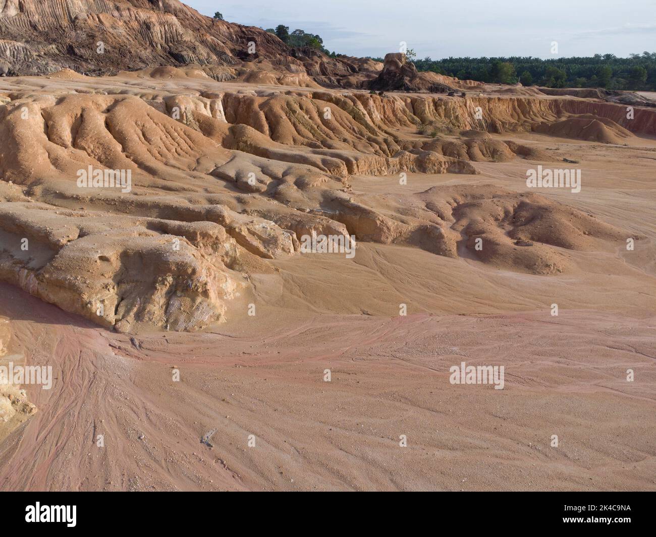 aerial scene of the barren land due to soil mining activity Stock Photo ...