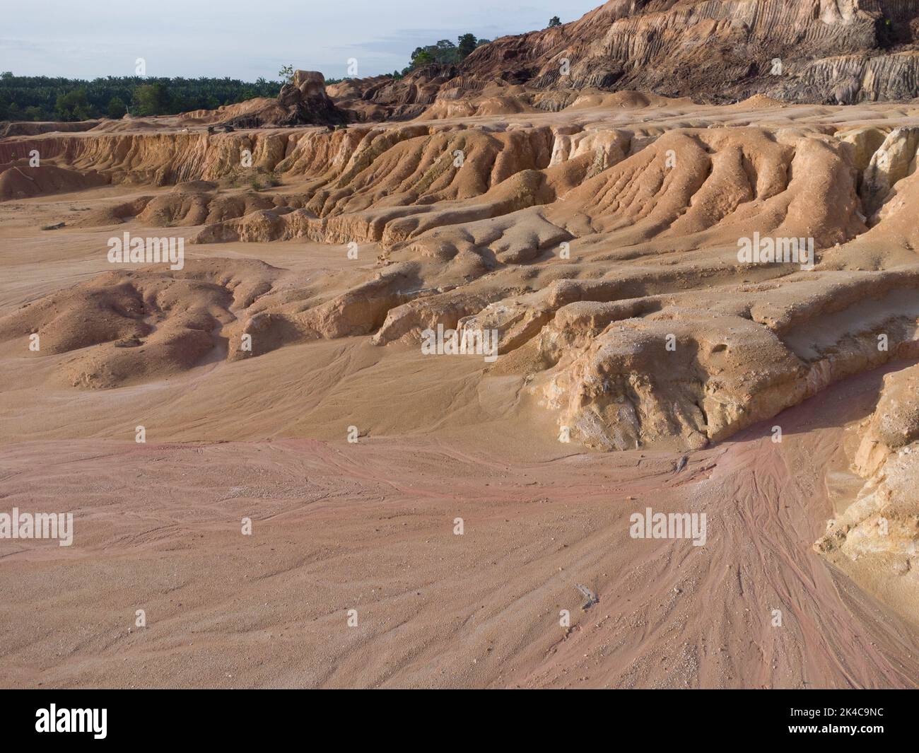 aerial scene of the barren land due to soil mining activity Stock Photo ...