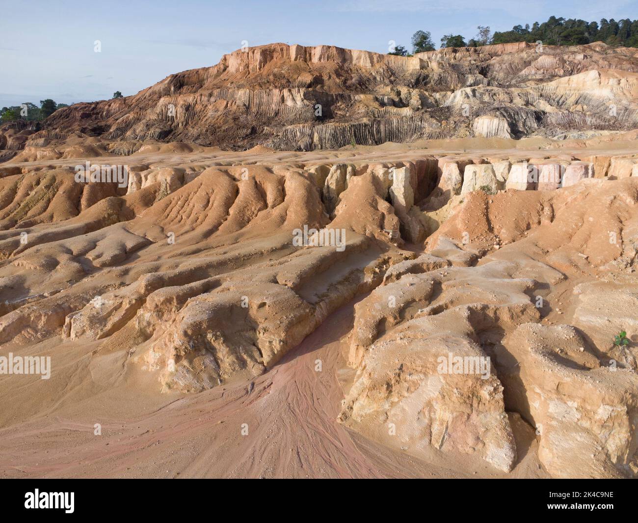 aerial scene of the barren land due to soil mining activity Stock Photo ...