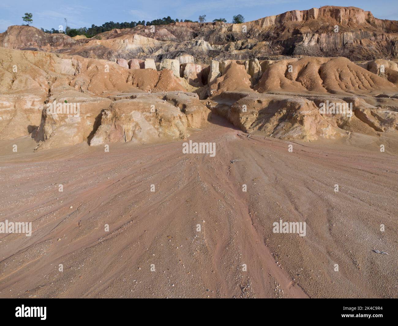 aerial scene of the barren land due to soil mining activity Stock Photo ...