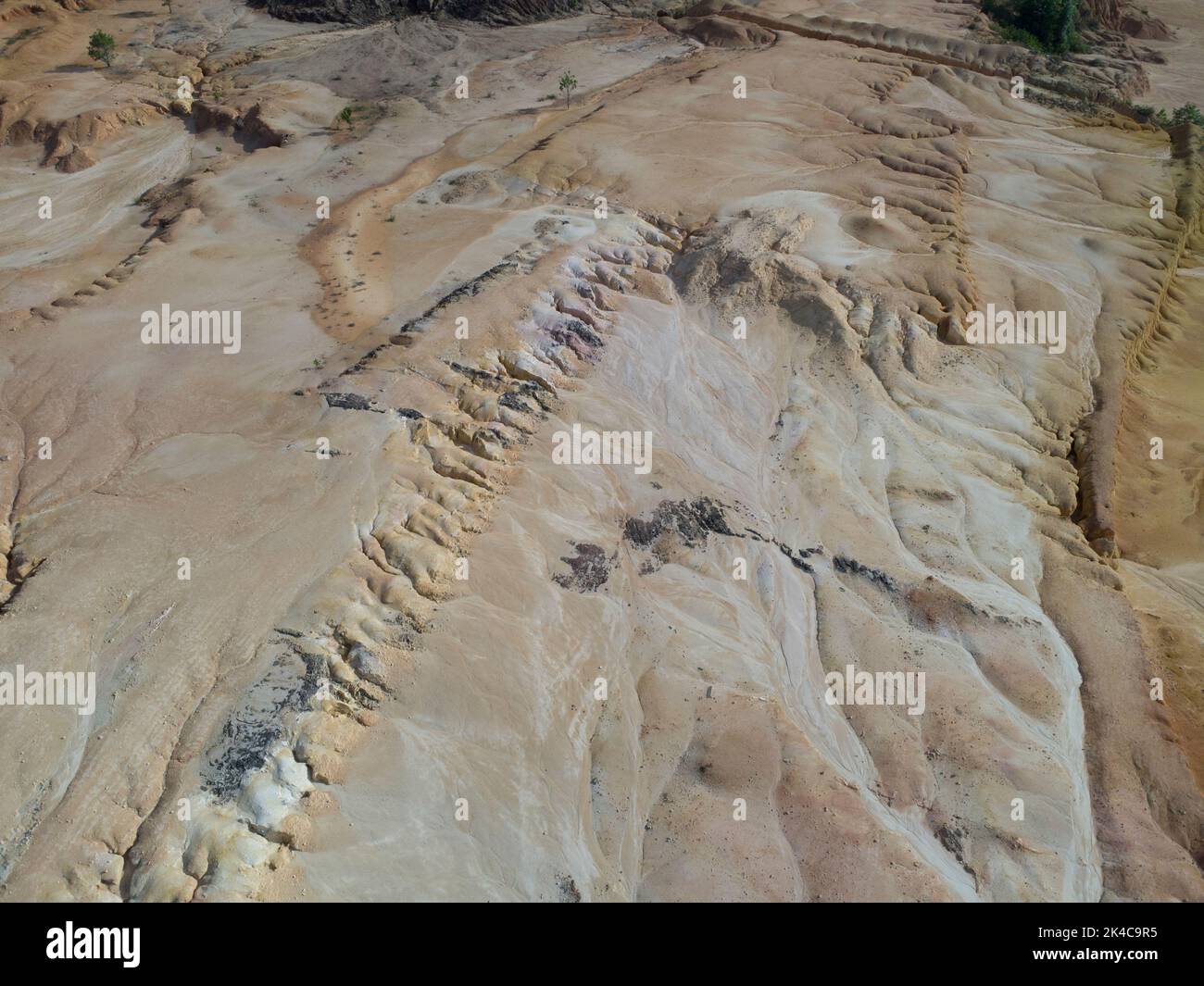 aerial scene of the barren land due to soil mining activity Stock Photo ...