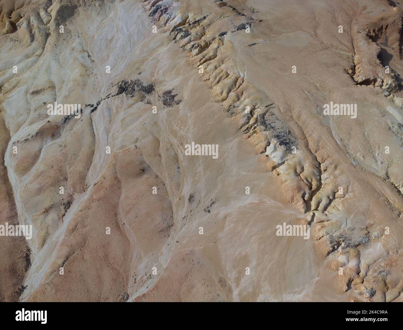 aerial scene of the barren land due to soil mining activity Stock Photo ...