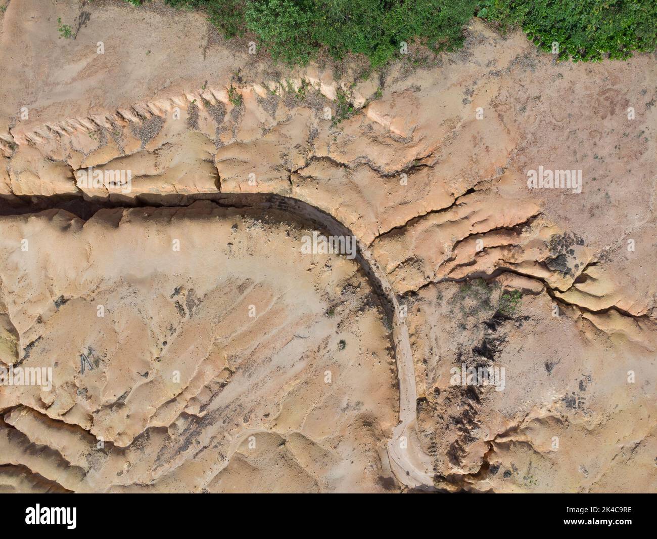 aerial scene of the barren land due to soil mining activity Stock Photo ...