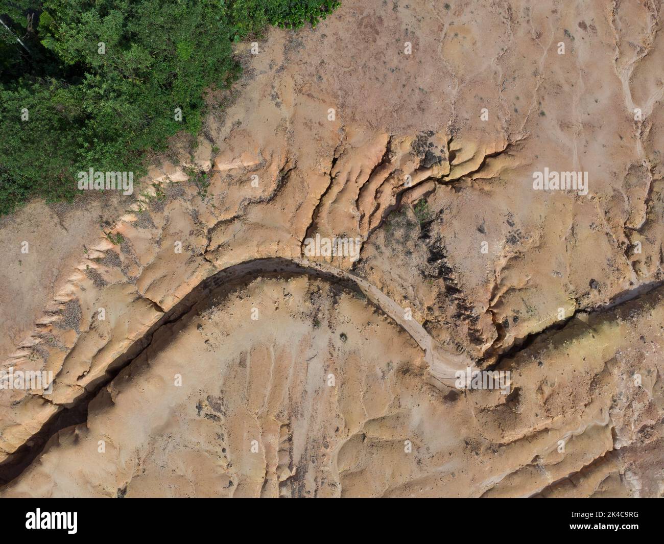 aerial scene of the barren land due to soil mining activity Stock Photo ...