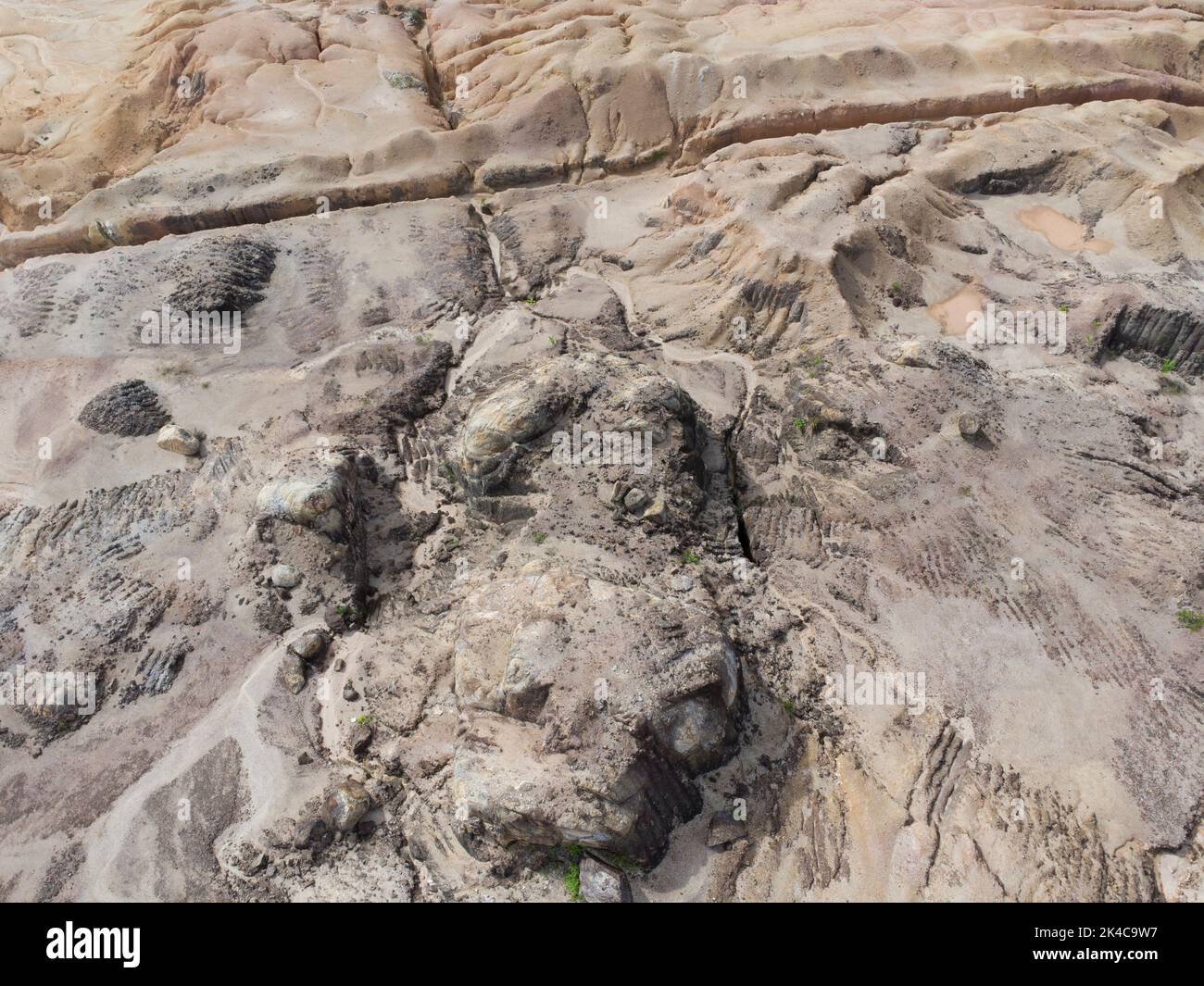 aerial scene of the barren land due to soil mining activity Stock Photo ...