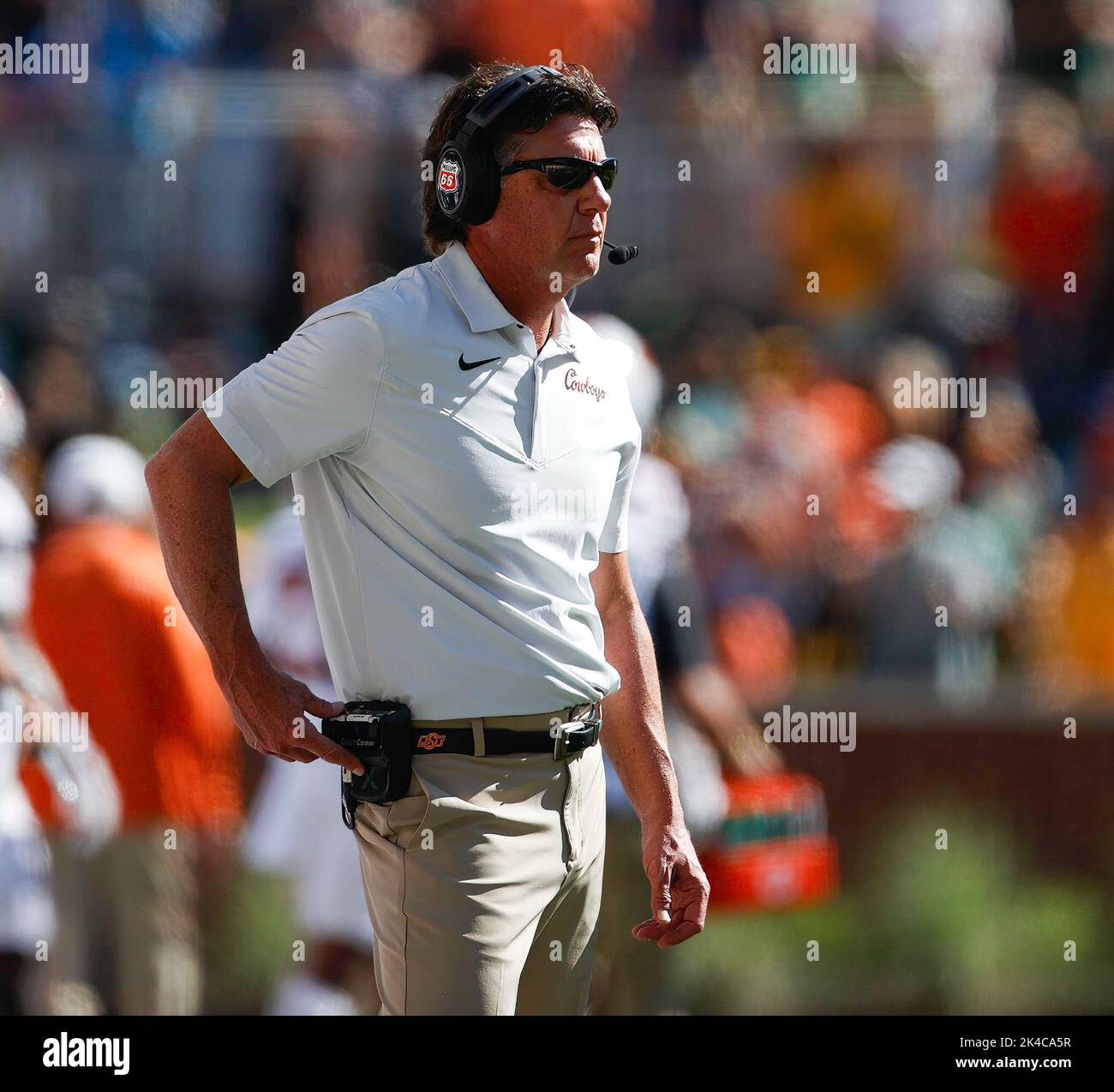 October 1, 2022: Oklahoma State head coach Mike Gundy during an NCAA ...