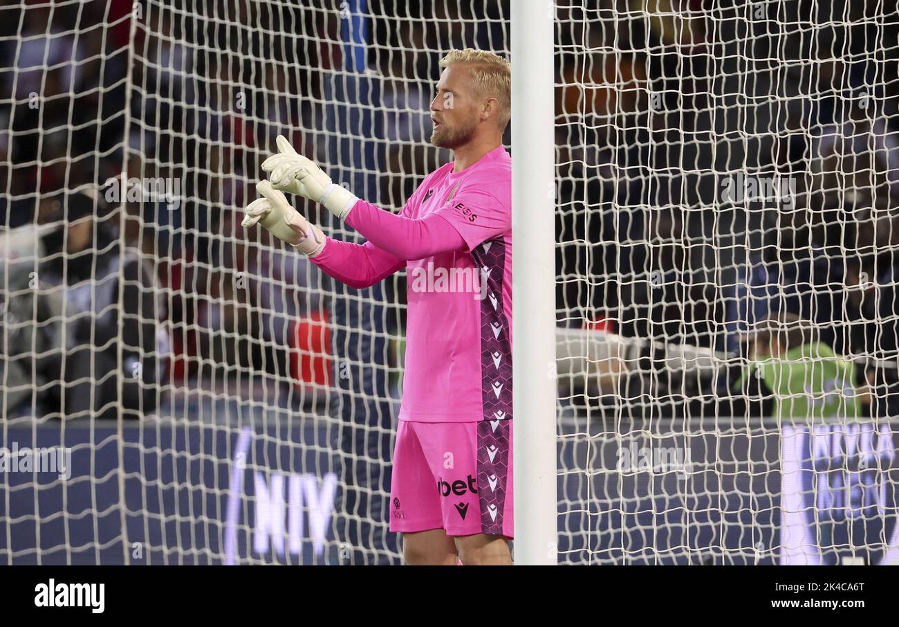 Goalkeeper of Nice Kasper Schmeichel during the French championship ...