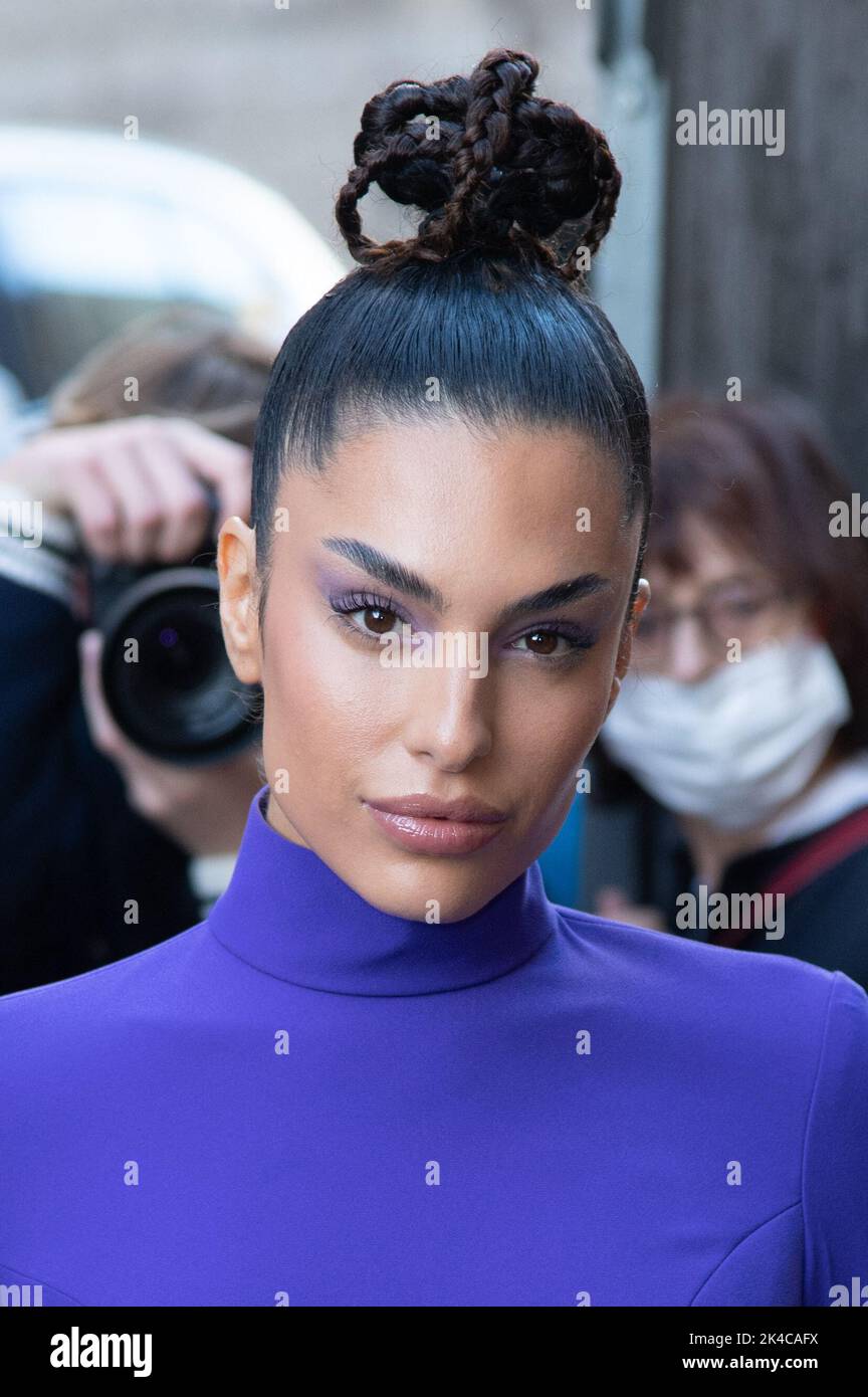 Jessica Aidi attending the Monot Womenswear Spring/Summer 2023 show as ...