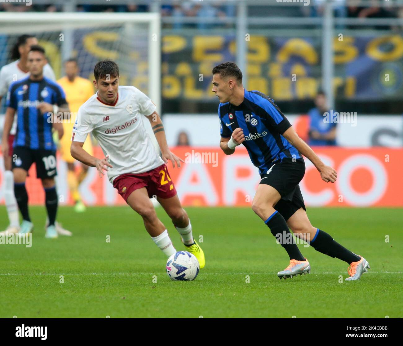October 1, 2022, Milan, Italy: Kristian Asllani of Fc Inter and Paulo ...