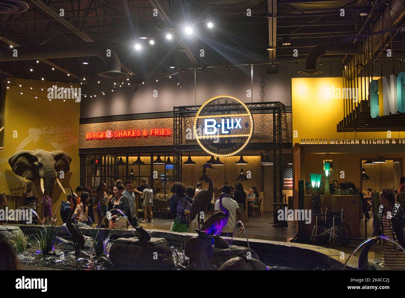 The interior of the B-Lux restaurant at the Kalahari Resort in Pocono ...