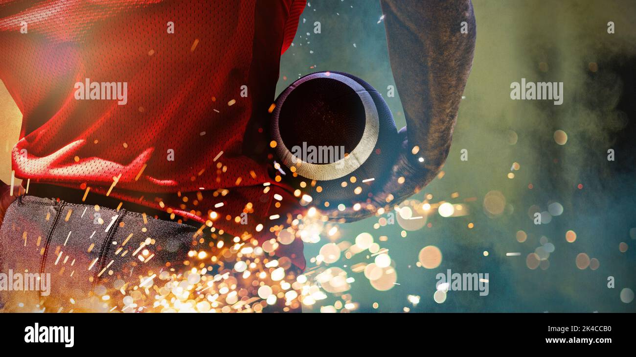 American Football Player against splashing of powder Stock Photo - Alamy