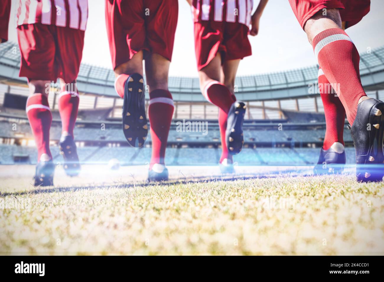 American Football Player against rugby stadium at dawn Stock Photo - Alamy