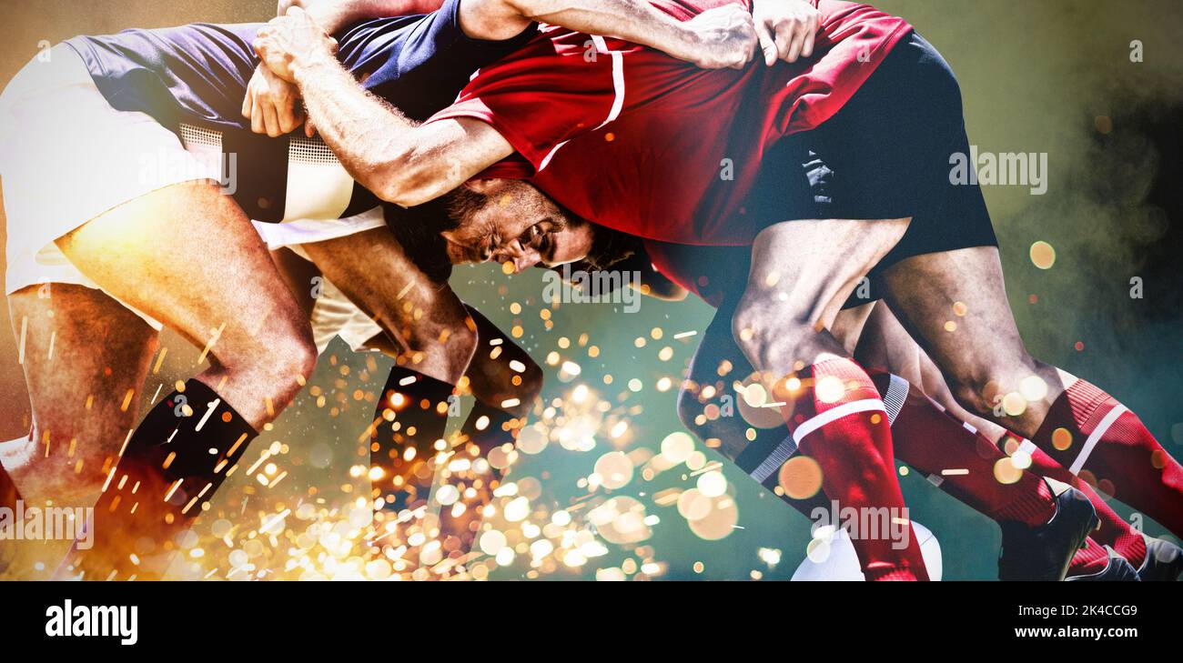 American Football Player against splashing of powder Stock Photo - Alamy