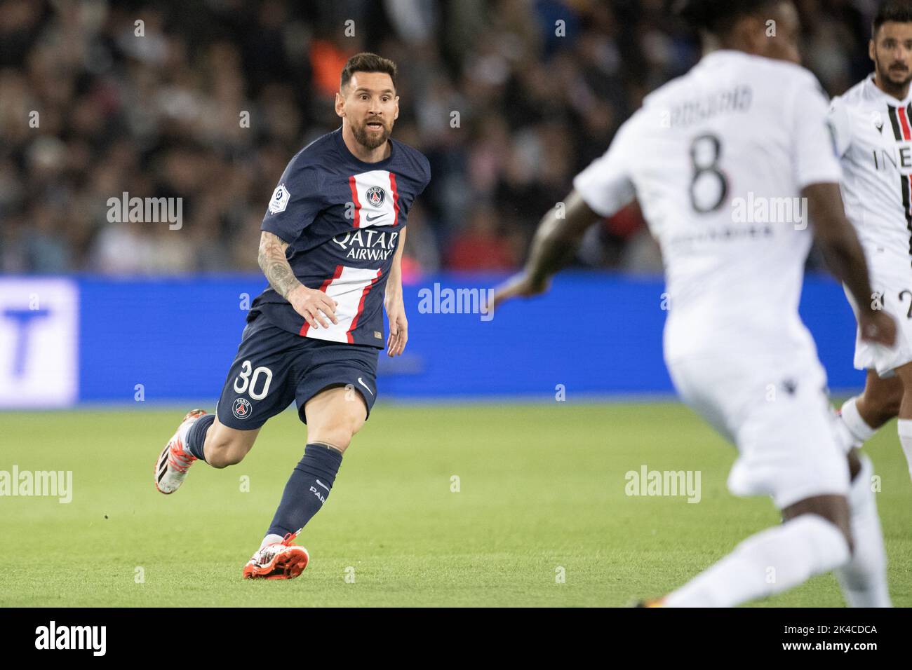 Lionel Messi of PSG in action during the Ligue 1 Uber Eats match ...