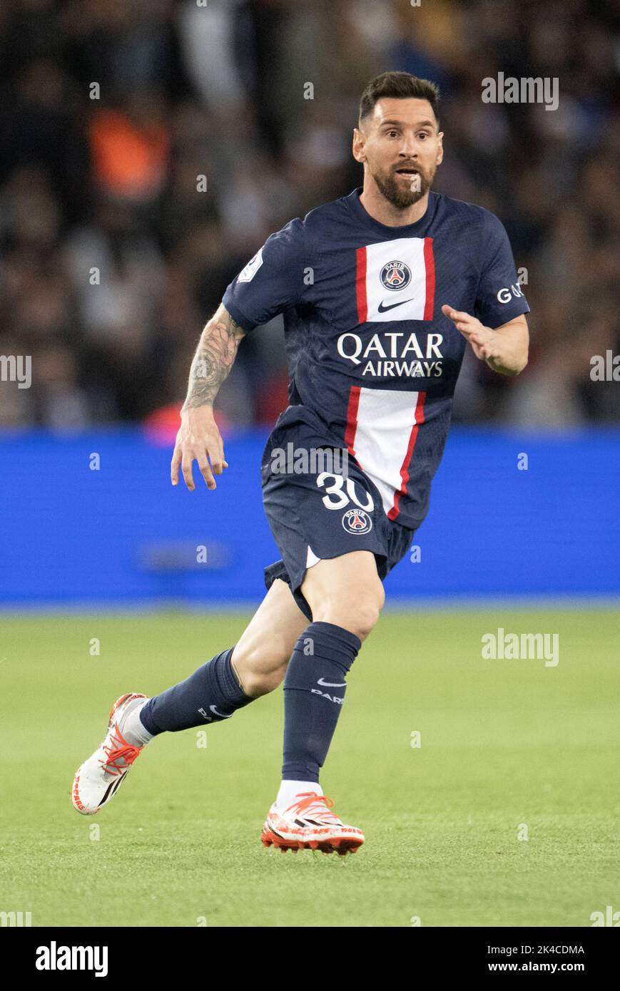 Lionel Messi of PSG in action during the Ligue 1 Uber Eats match ...