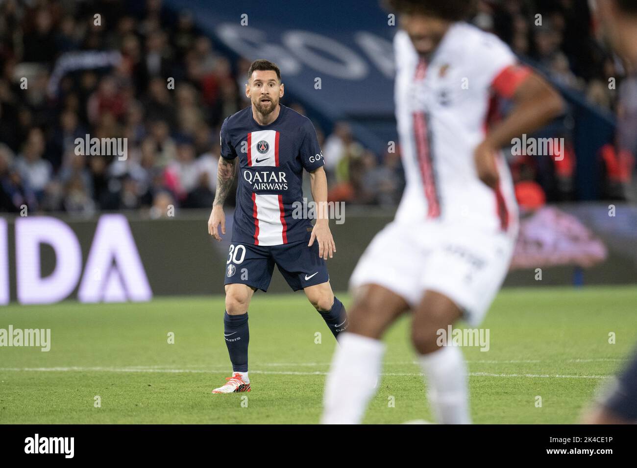 Lionel Messi of PSG in action during the Ligue 1 Uber Eats match ...
