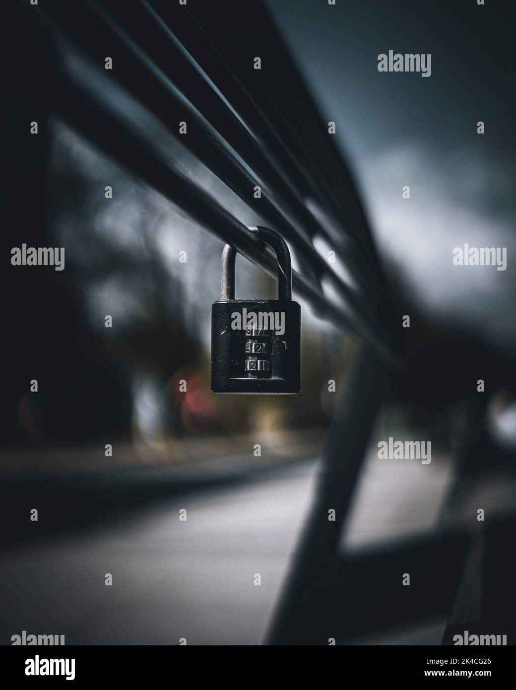 A vertical closeup of a digit combination padlock Stock Photo - Alamy