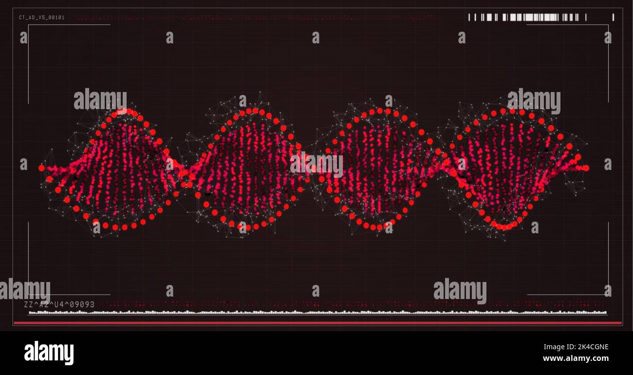 Composition of dna strand over digital screen and data processing ...
