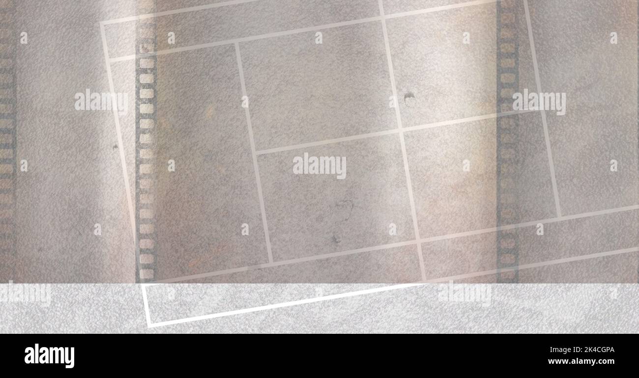 Composition of white sports court grid overhead view over textured grey ...