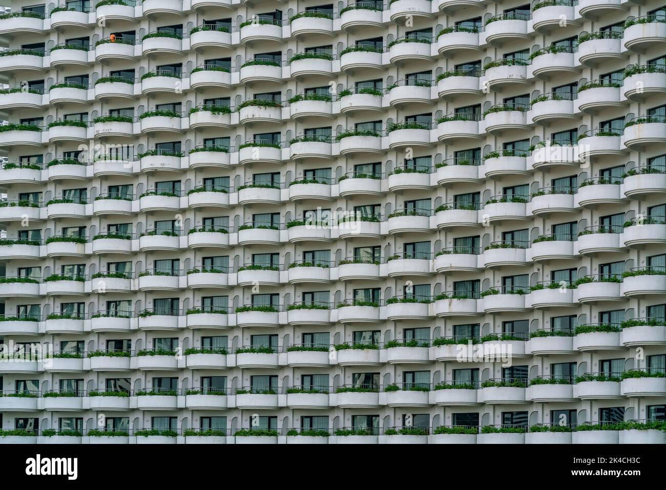 The beautiful geometric architectural design pattern of balconies ...