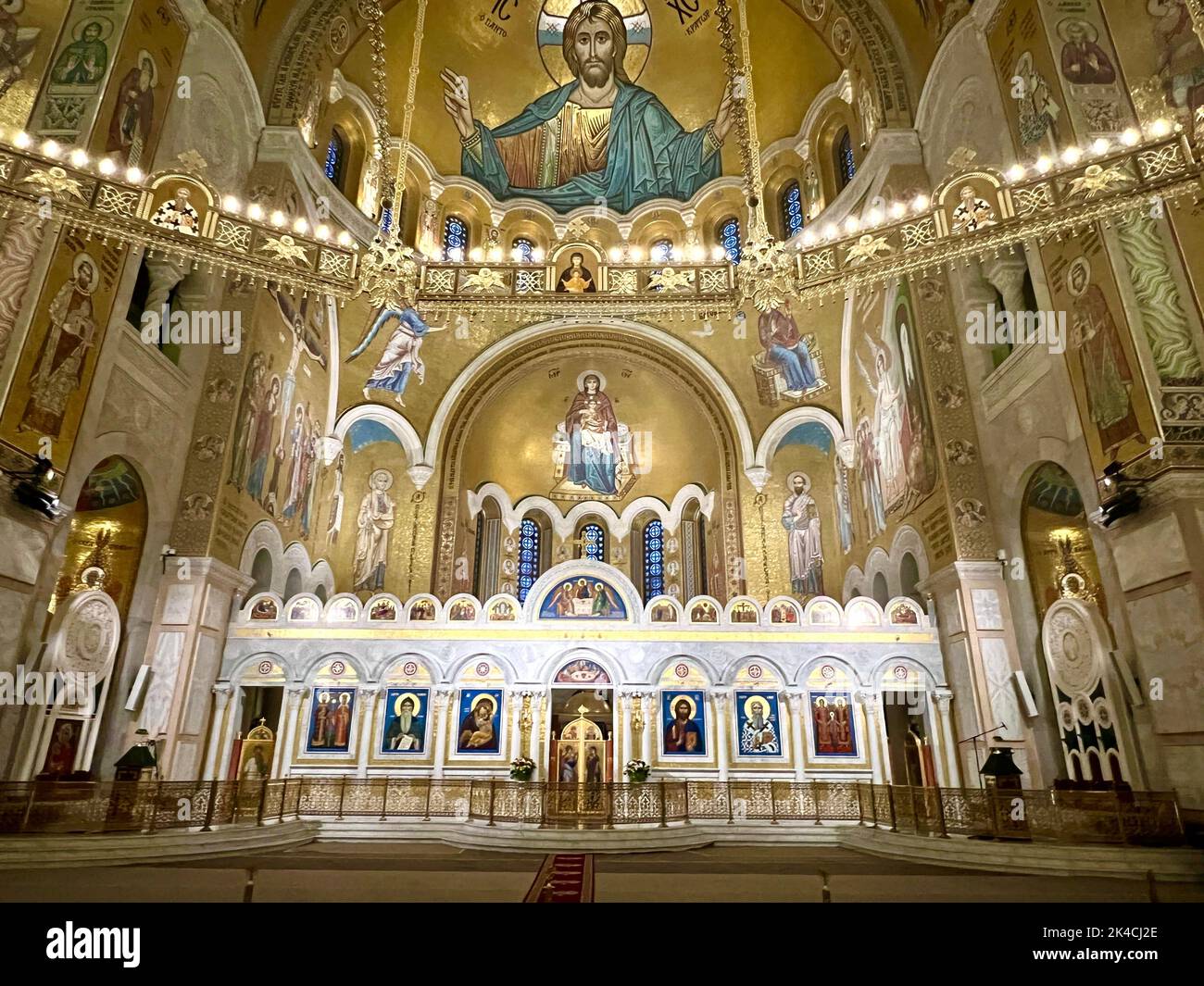 Inside biggest orthodox Temple Saint Sava Hram Svetog Save Belgrade ...