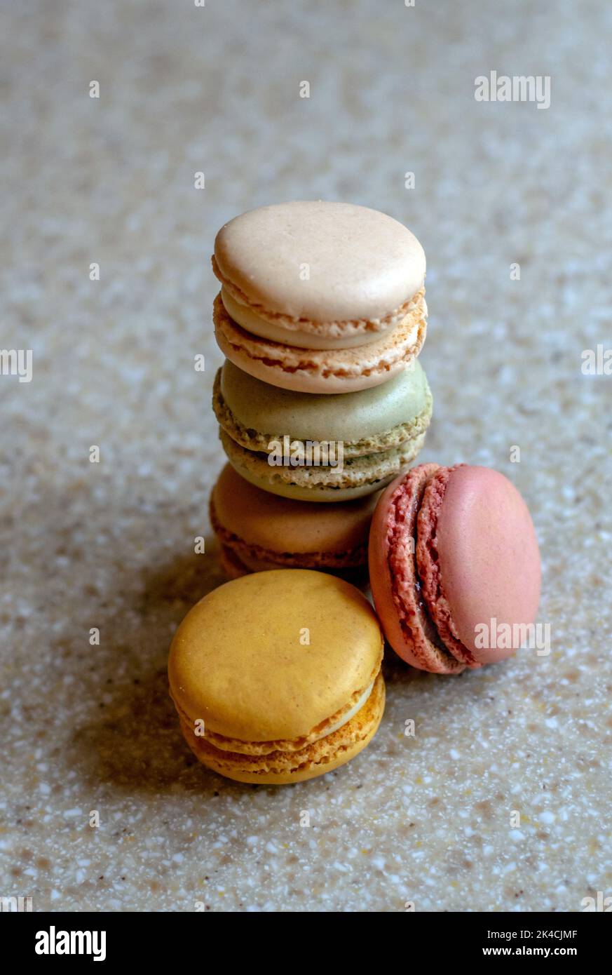 Delicious stack of french macarons Stock Photo - Alamy