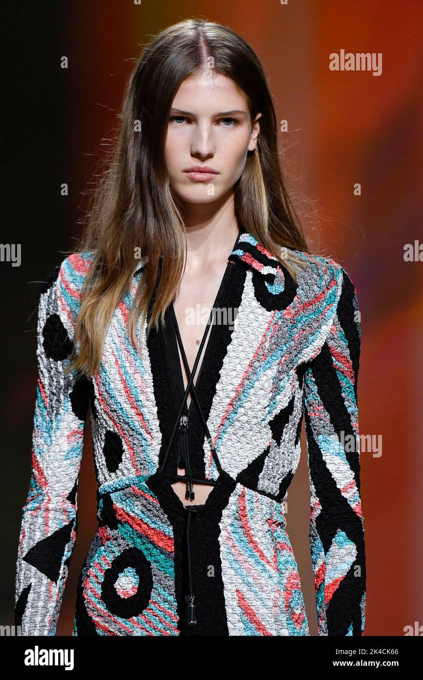 Paris, France. 01st Oct, 2022. Model Ava Christian walks on the runway ...