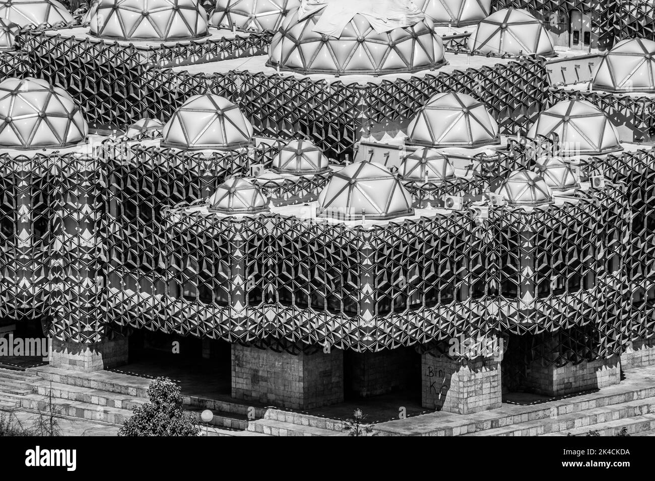 Details of National Library of Kosovo, in Pristina, built in Brutalist ...