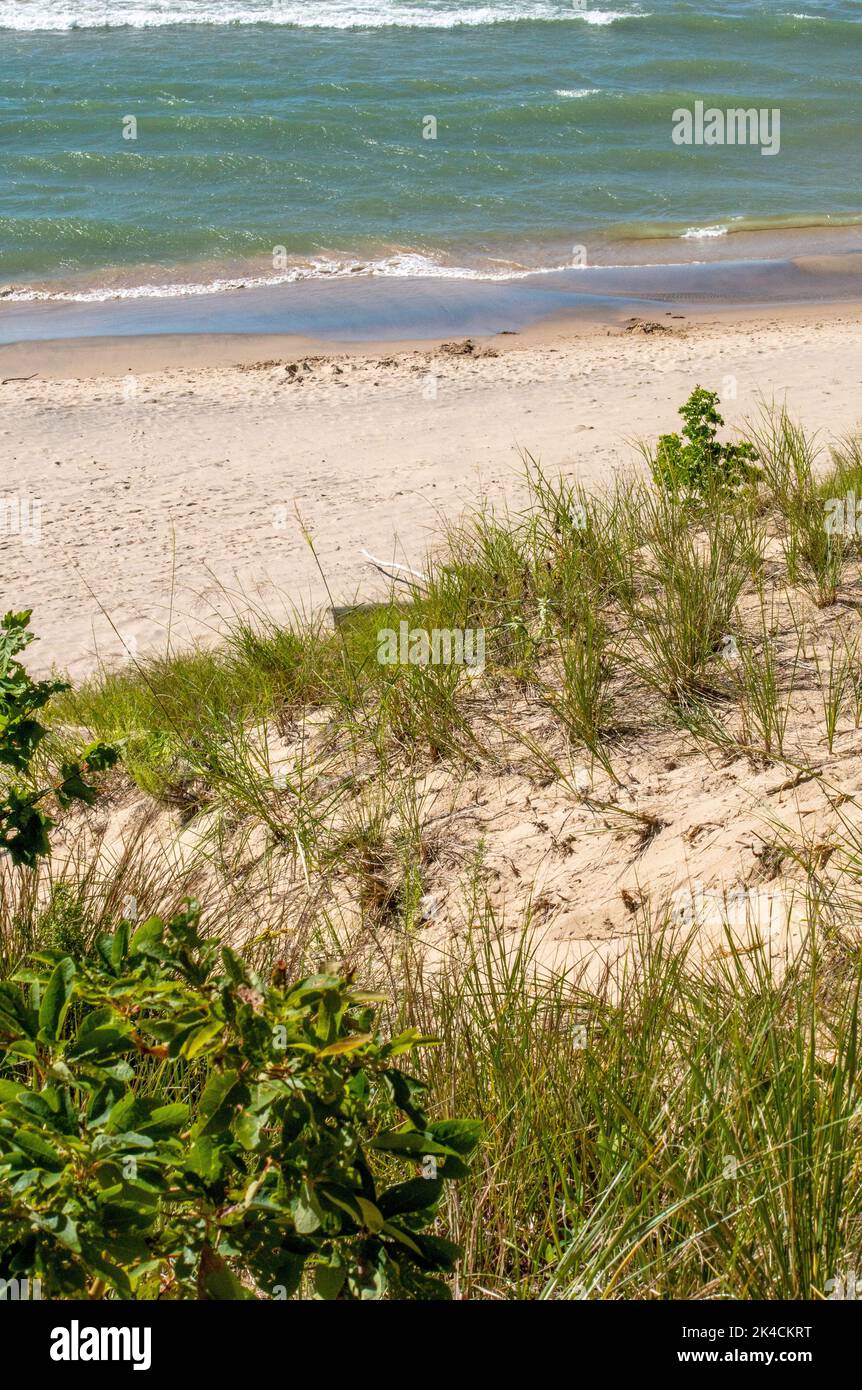 pretty beach scene at Lake Michigan in Michigan USA Stock Photo - Alamy
