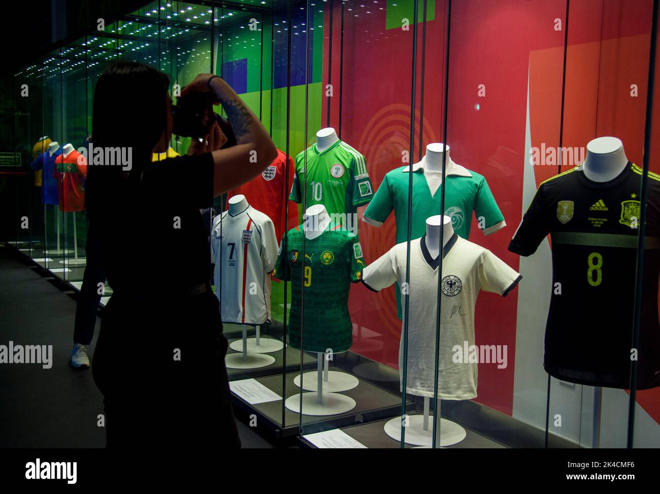 Doha. 1st Oct, 2022. People attend the opening of "World of Football ...