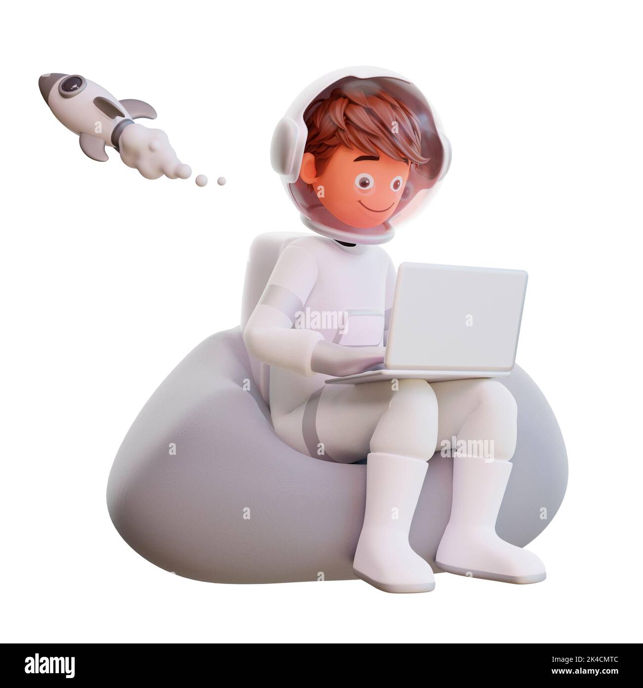 3d man sitting on rocket hi-res stock photography and images - Alamy