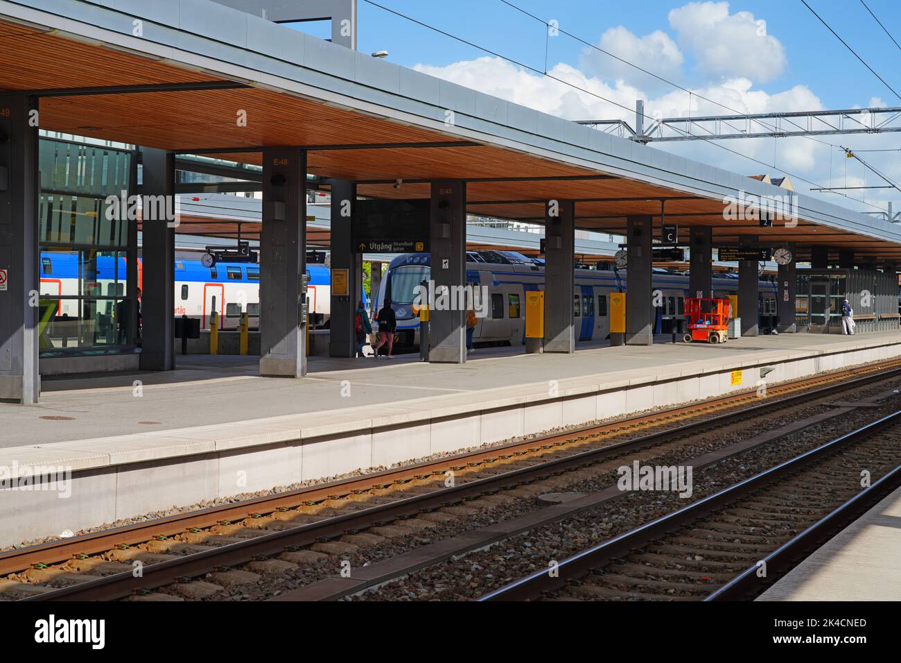 UPPSALA, SWEDEN -1 JUN 2022- View of Uppsala Central Station, a railway ...