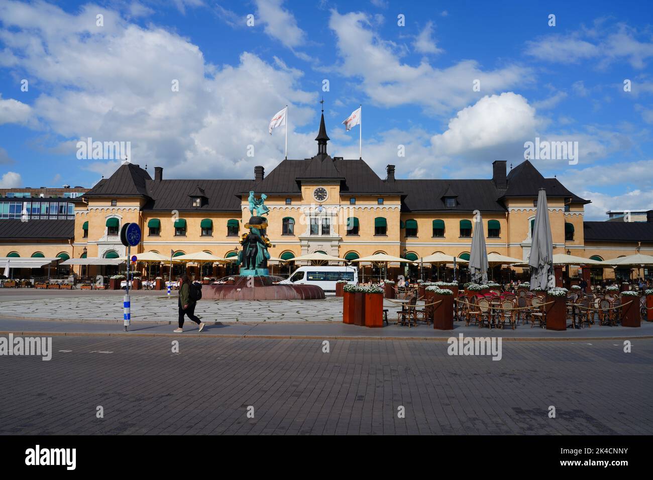 UPPSALA, SWEDEN -1 JUN 2022- View of Uppsala Central Station, a railway ...