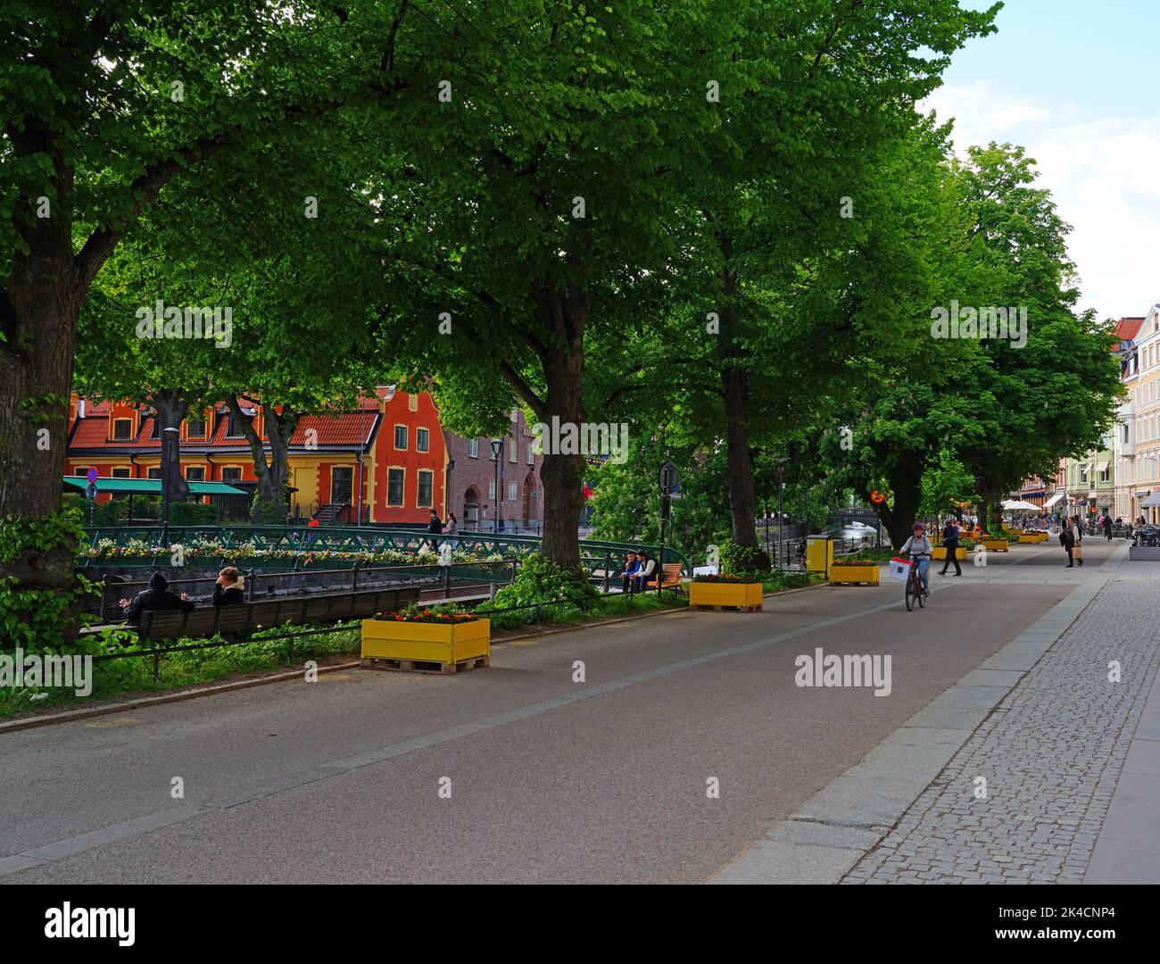 UPPSALA, SWEDEN -1 JUN 2022- View of buildings on the street in ...