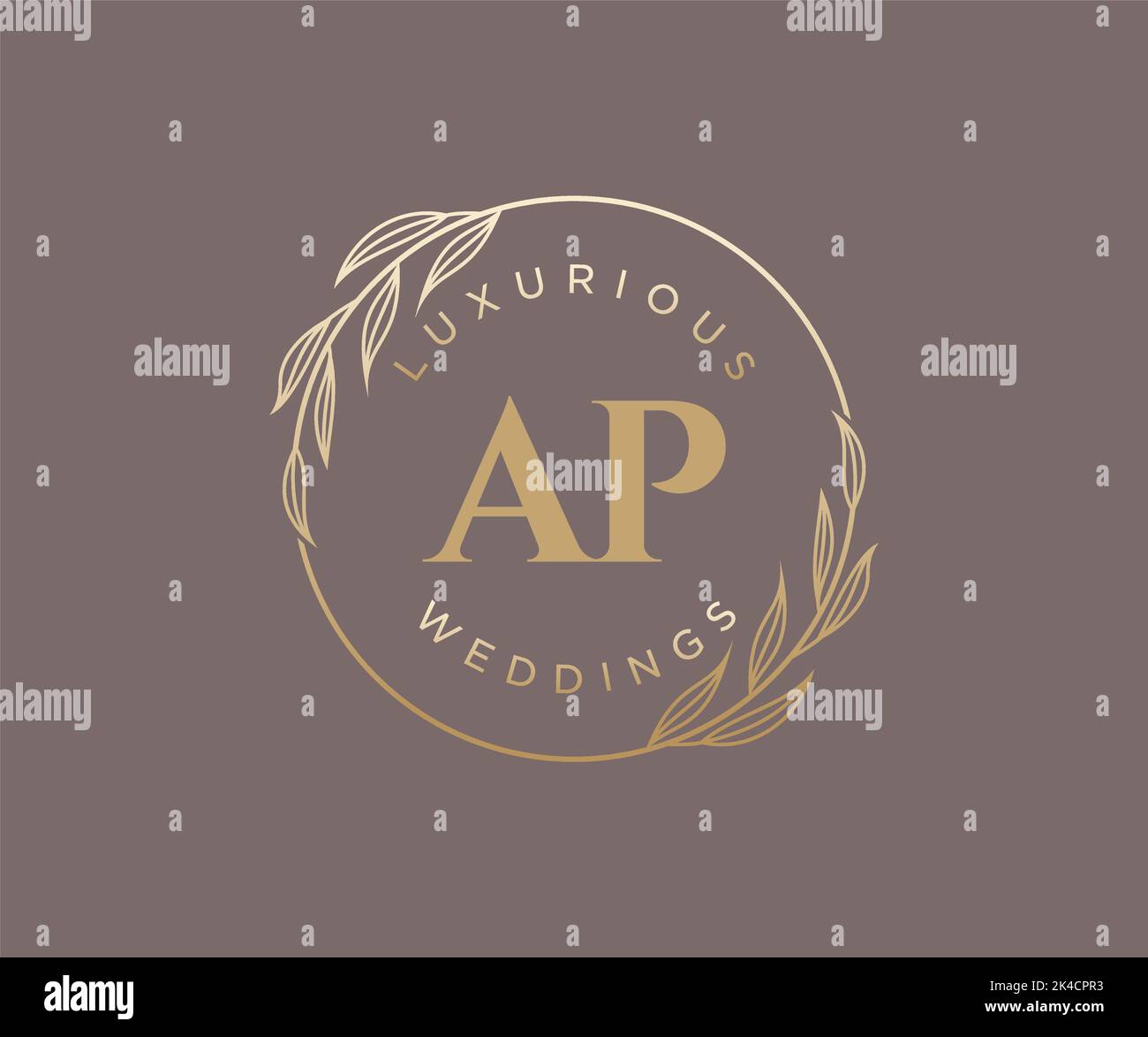 AP Initials letter Wedding monogram logos template, hand drawn modern ...
