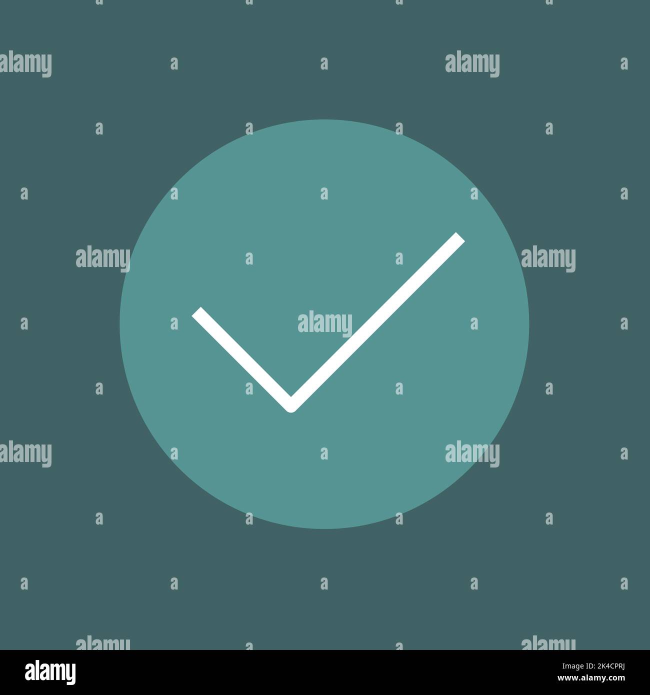 A white complete icon design in the blue circle and background Stock ...