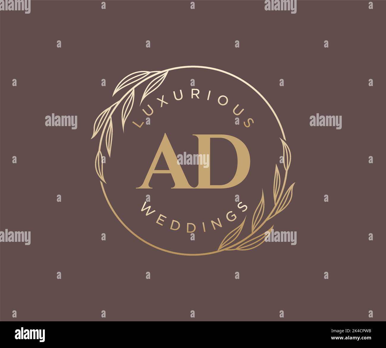 AD Initials letter Wedding monogram logos template, hand drawn modern ...