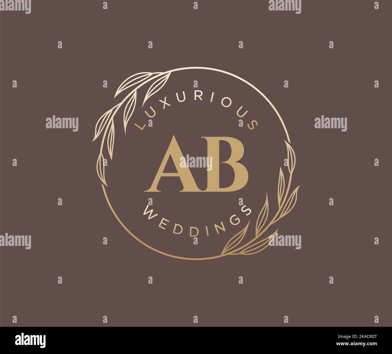 AB Initials letter Wedding monogram logos template, hand drawn modern ...