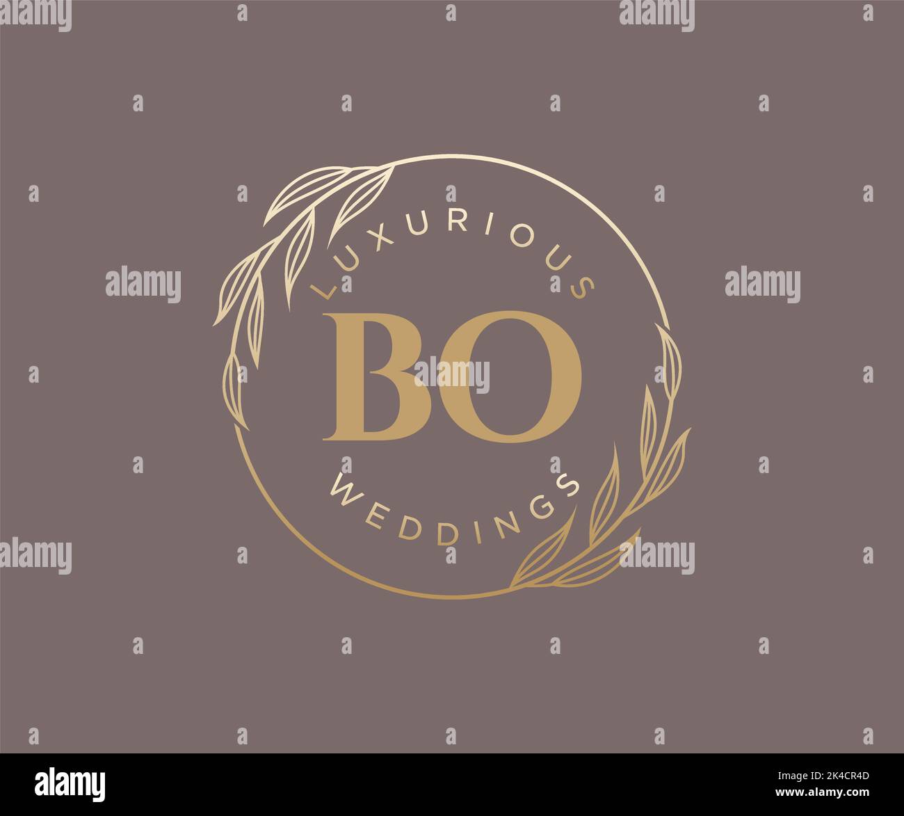 BO Initials letter Wedding monogram logos template, hand drawn modern ...