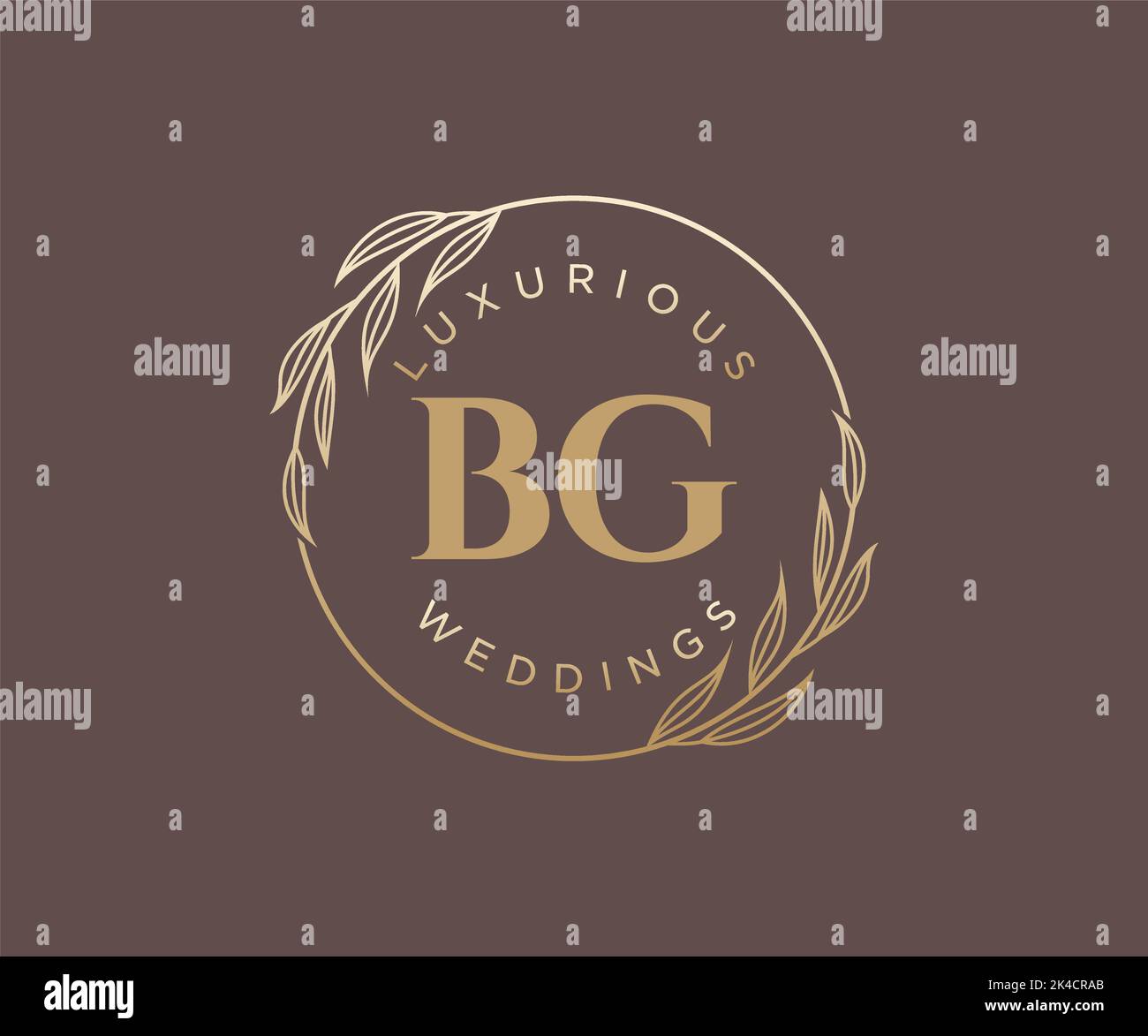 BG Initials letter Wedding monogram logos template, hand drawn modern ...