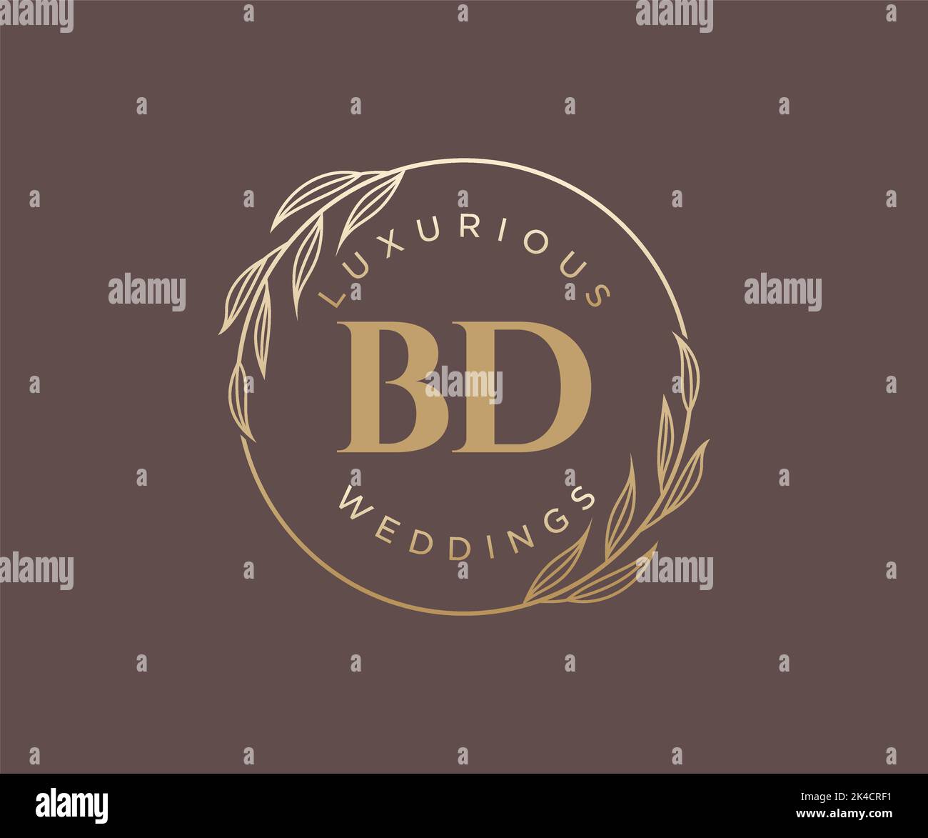 BD Initials letter Wedding monogram logos template, hand drawn modern minimalistic and floral ...