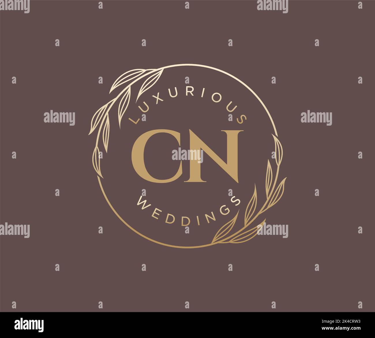CN Initials letter Wedding monogram logos template, hand drawn modern ...