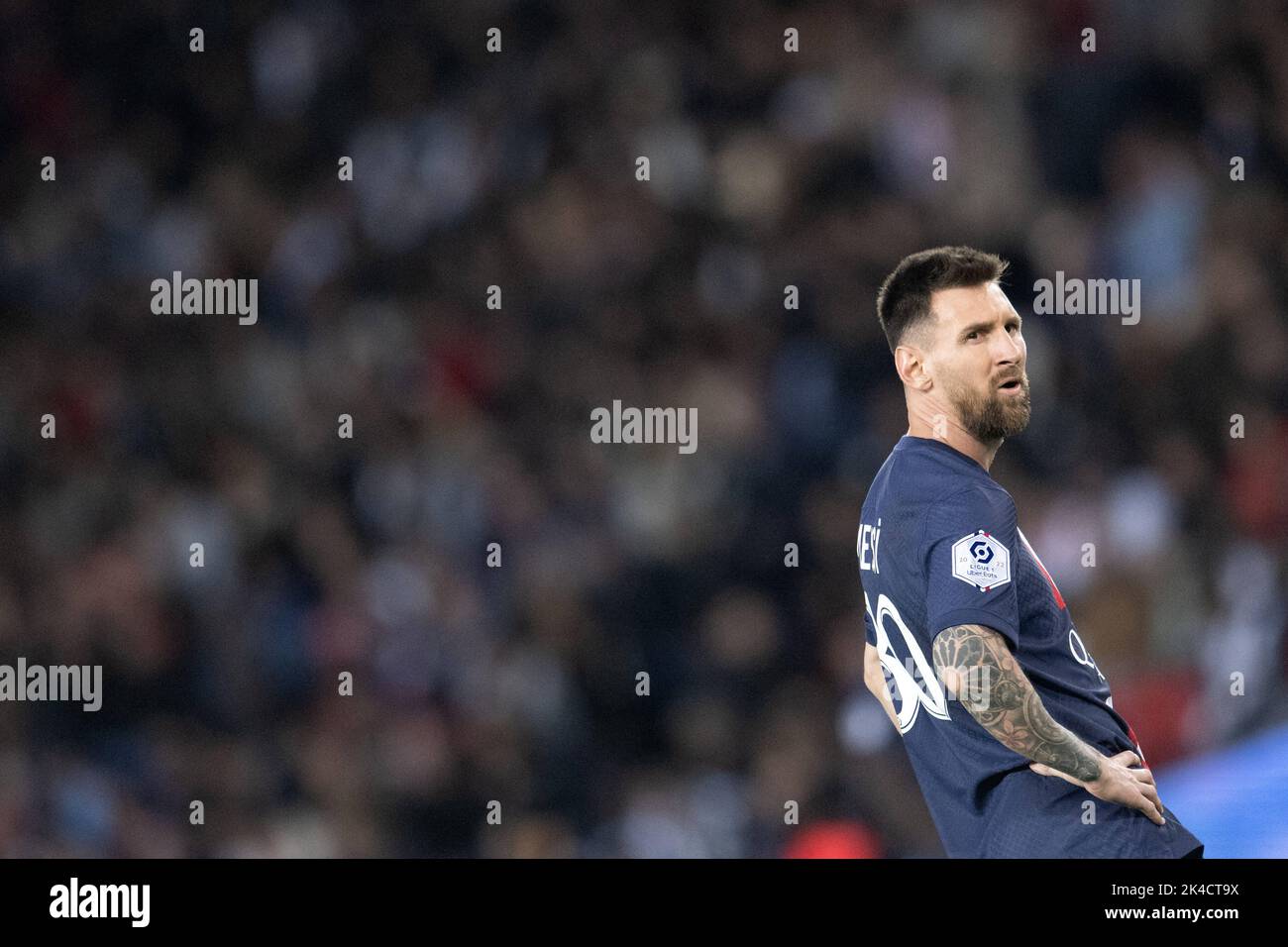 Lionel Messi of PSG in action during the Ligue 1 Uber Eats match ...