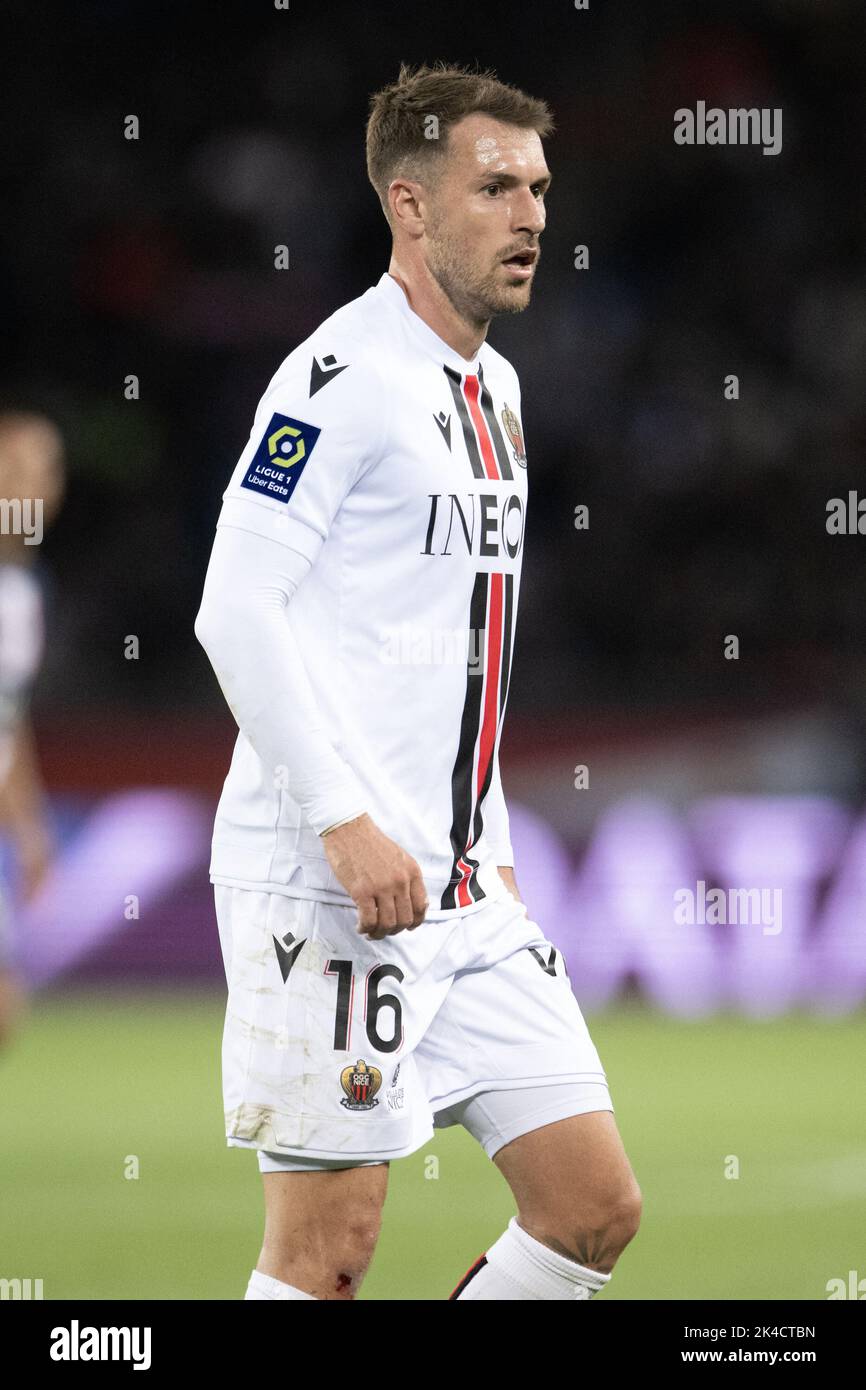 Aaron Ramsey of Nice in action during the Ligue 1 Uber Eats match ...