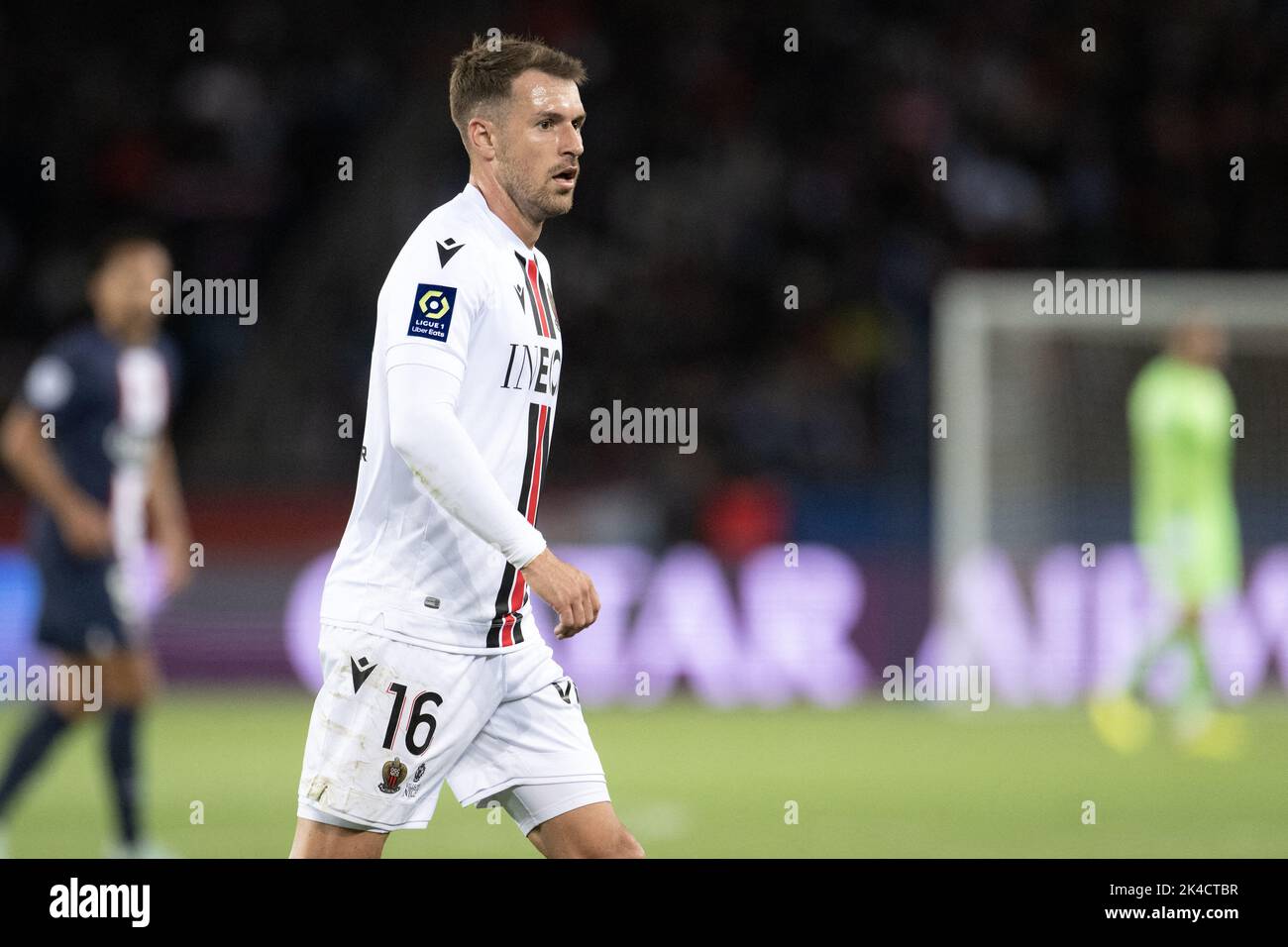 Aaron Ramsey of Nice in action during the Ligue 1 Uber Eats match ...