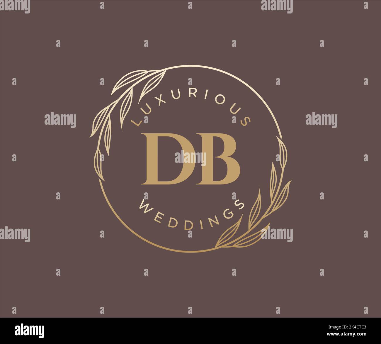 DB Initials letter Wedding monogram logos template, hand drawn modern ...