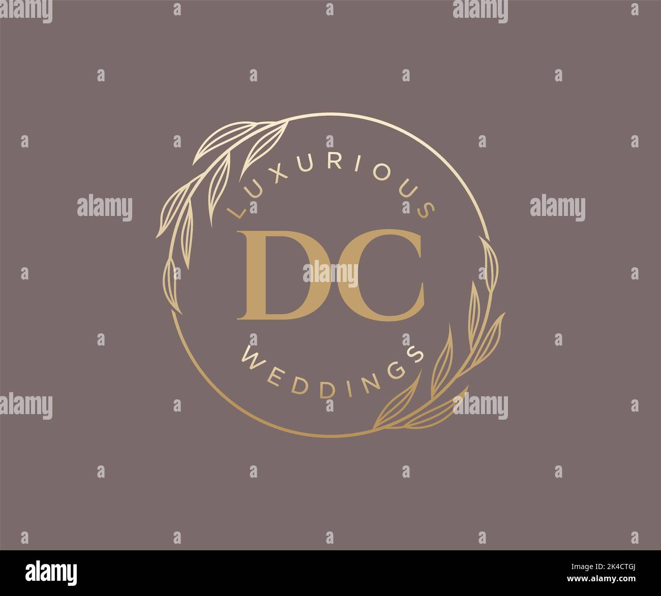 DC Initials letter Wedding monogram logos template, hand drawn modern ...