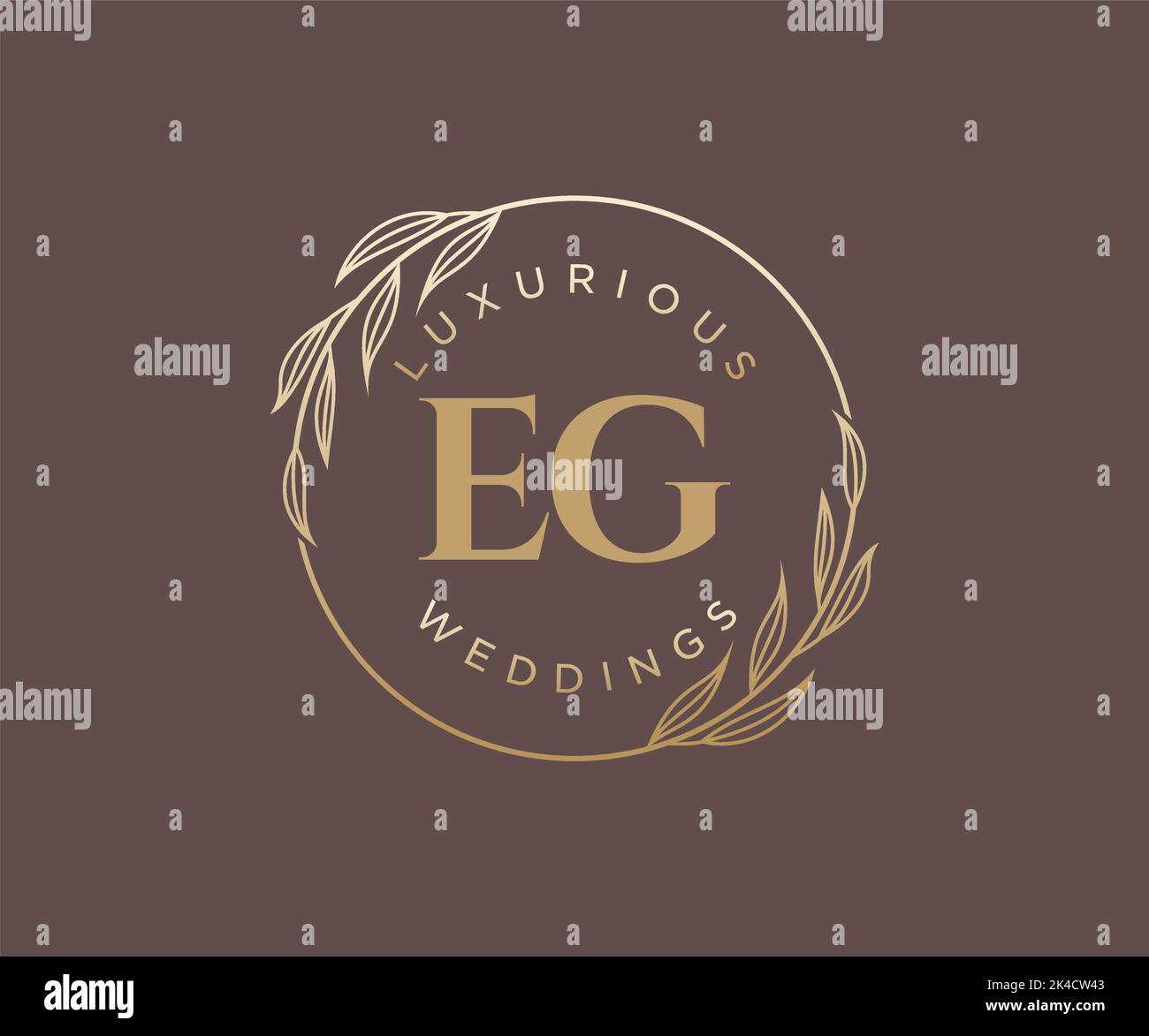EG Initials letter Wedding monogram logos template, hand drawn modern ...