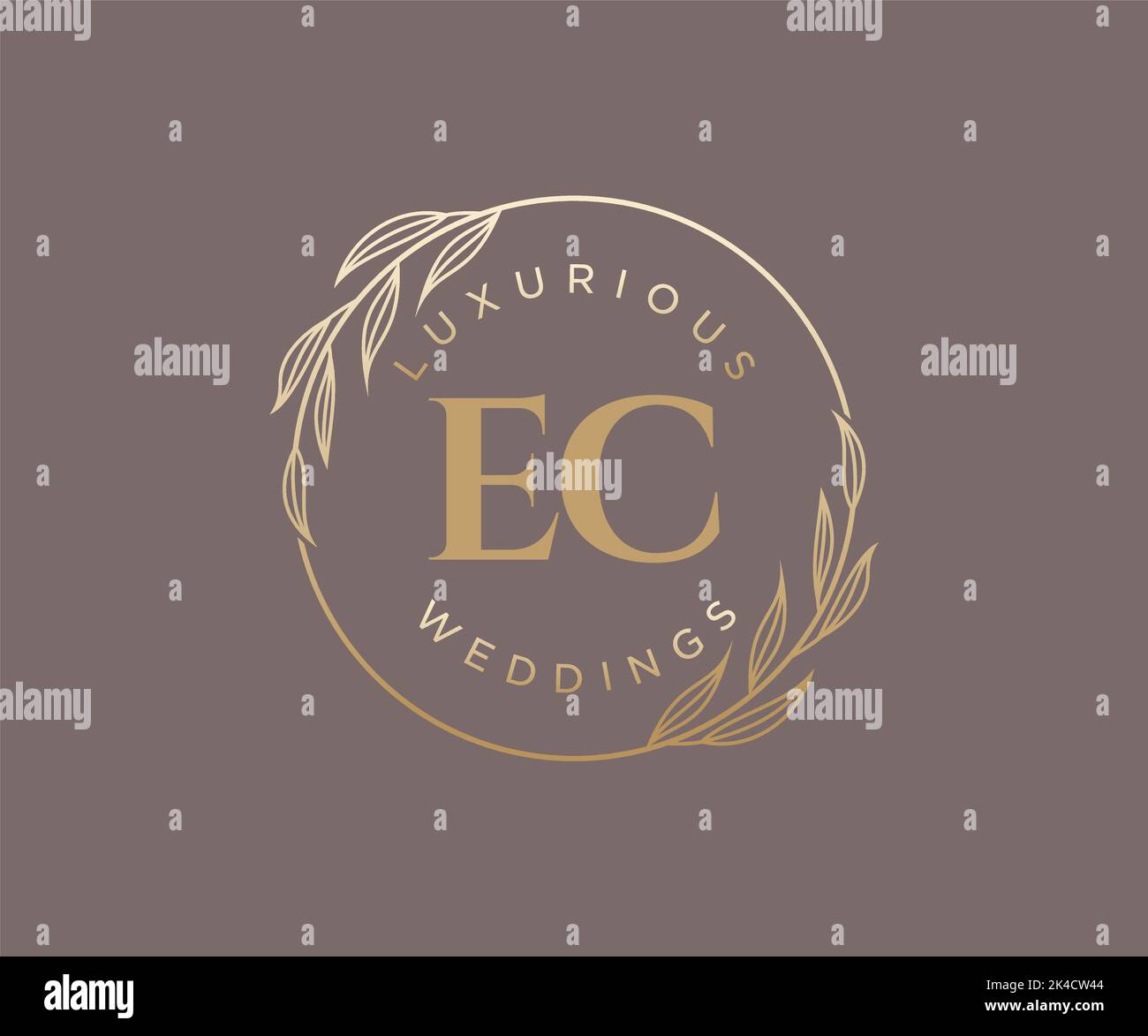 EC Initials letter Wedding monogram logos template, hand drawn modern ...